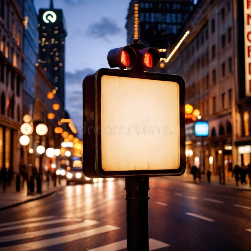 Blank, Empty, Street Traffic Sign on Road Stock Illustration ...