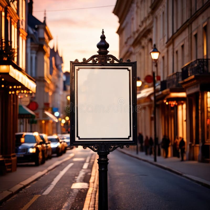 Blank, Empty, Street Traffic Sign on Road Stock Illustration ...