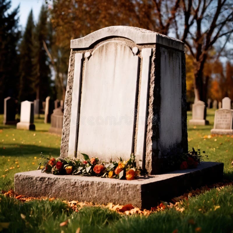 Blank Empty Tombstone in Graveyard, Message Communication from Burial ...