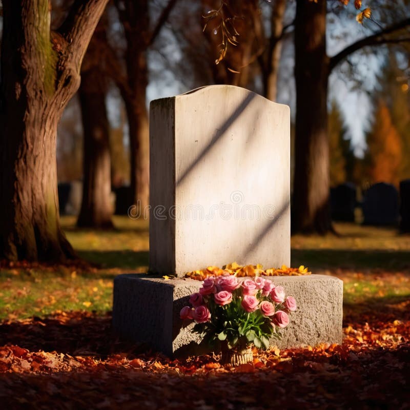 Blank Empty Tombstone in Graveyard, Message Communication from Burial ...