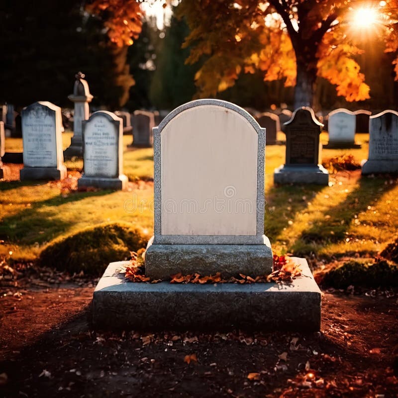 Blank Empty Tombstone in Graveyard, Message Communication from Burial ...