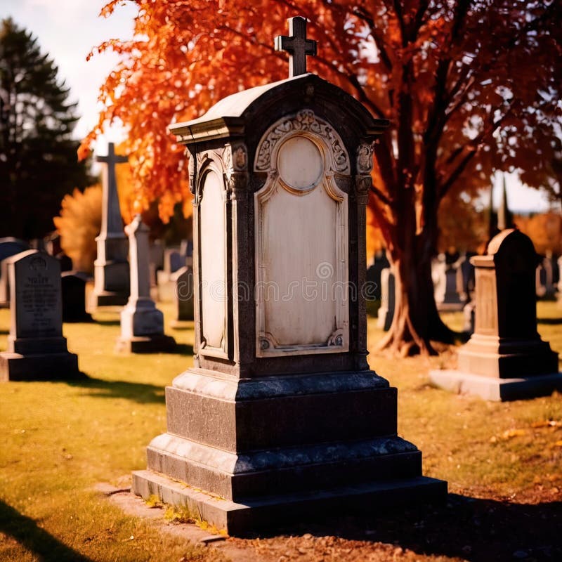 Blank Empty Tombstone in Graveyard, Message Communication from Burial ...