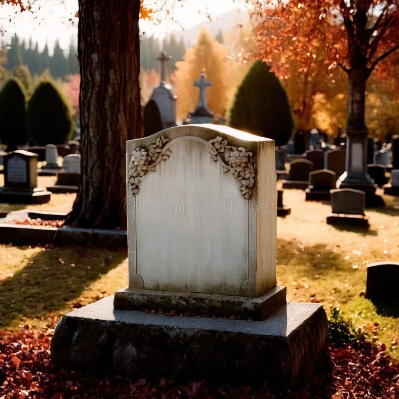Blank Empty Tombstone in Graveyard, Message Communication from Burial ...