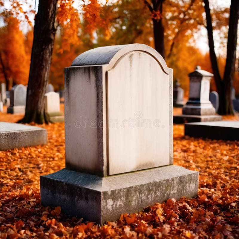 Blank Empty Tombstone in Graveyard, Message Communication from Burial ...