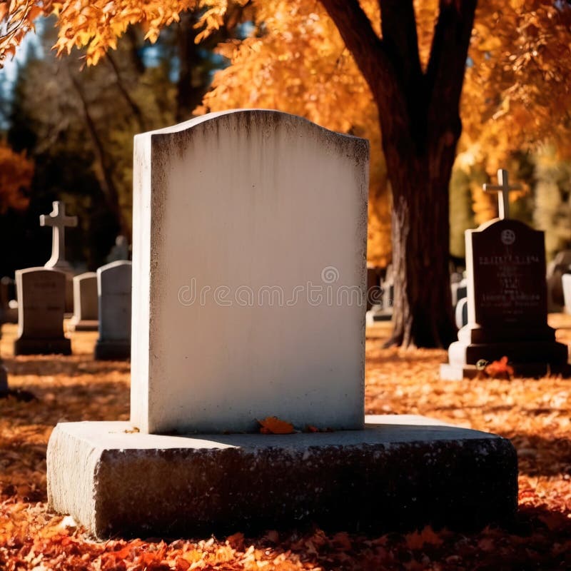 Blank Empty Tombstone in Graveyard, Message Communication from Burial ...