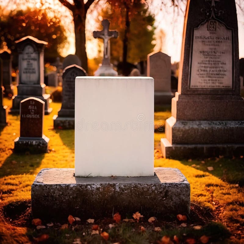 Blank Empty Tombstone in Graveyard, Message Communication from Burial ...