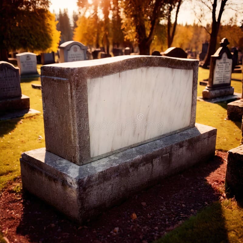 Blank Empty Tombstone in Graveyard, Message Communication from Burial ...