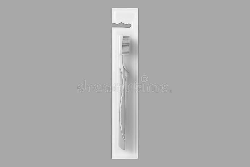 Blank Empty Toothbrush Package Mockup Isolated on a Grey Background ...