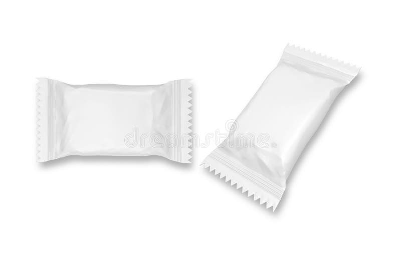 Blank Empty White Candy Packaging Mock Up Isolated on White Background ...