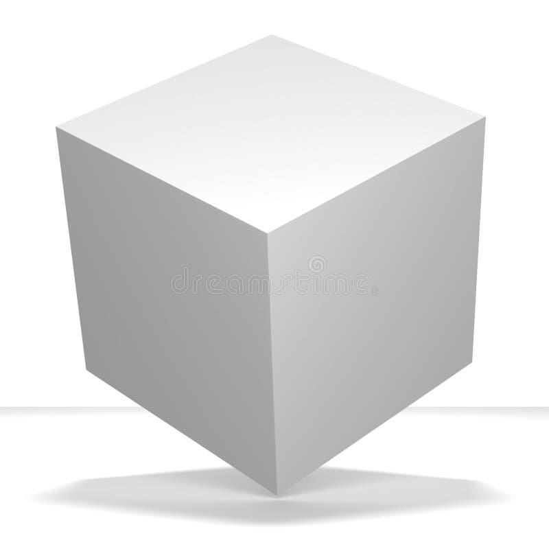 3D Blank White Box or Cube stock illustration. Illustration of brands ...