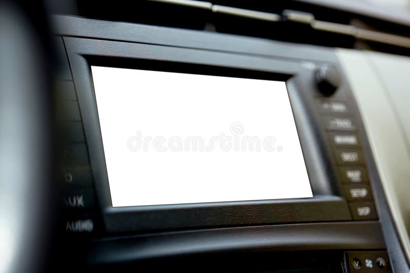 Empty White Display Screen Mock-up Inside Car Stock Photo - Image of ...