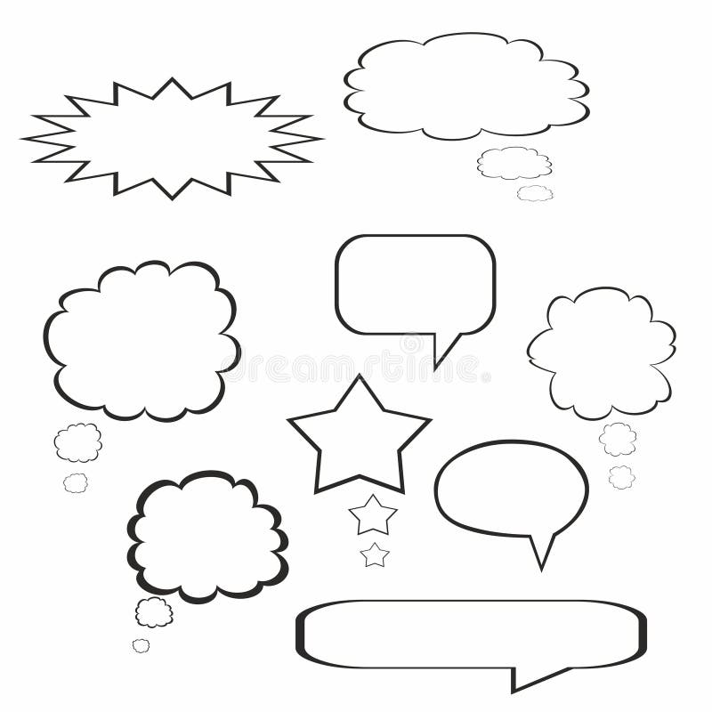 Blank Empty White Speech Bubble Icon Comic Cartoon Vector Stock Vector ...