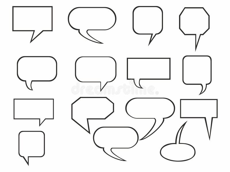 Blank Empty White Speech Bubble Icon Comic Cartoon Vector Stock Vector ...