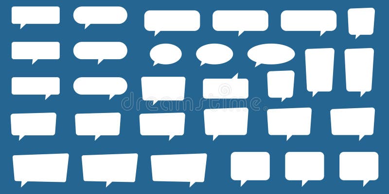 Blank Empty White Speech Bubbles. Cartoon Text Balloon. Stock Vector ...