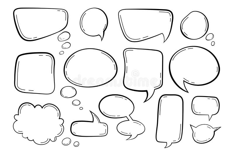 Blank Empty White Speech Bubbles Stock Vector - Illustration of comic, blank: 226350517