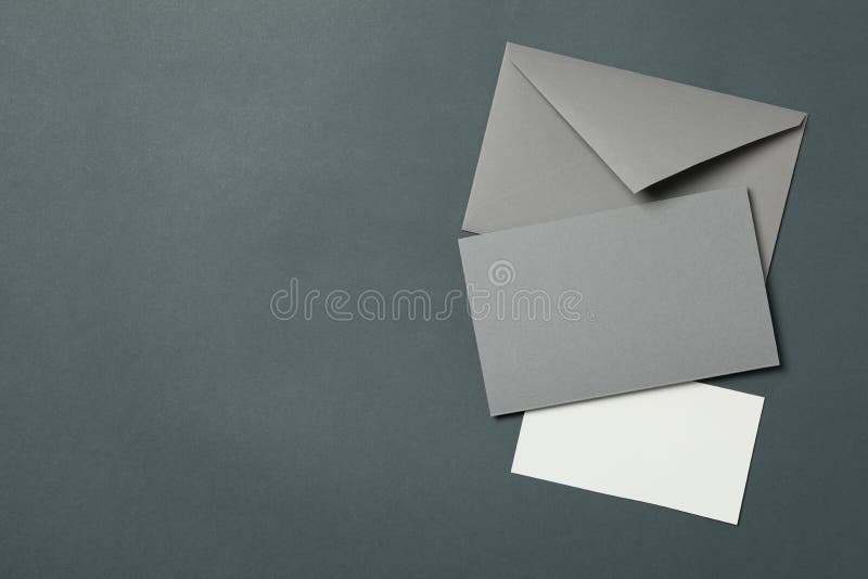 Blank Envelope and Cards on Light Black Background Space for Text Stock ...