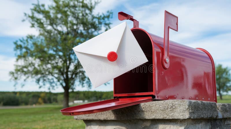 A Blank Envelope Sticking Out of a Mailbox, Perfect for Designers Stock ...