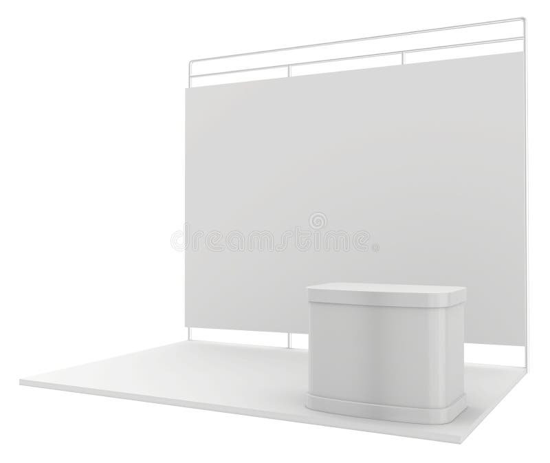 Blank Exhibition Stand. 3d Render Isolated on White Background Stock ...