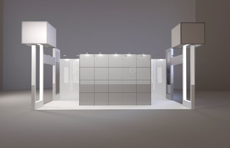 Blank Exhibition Stand. 3d Render Isolated on White Background, Empty ...