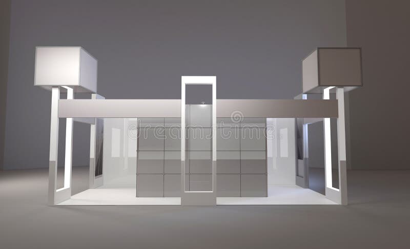 Empty Trade Event Stand. Standard Modular Construction Stock ...
