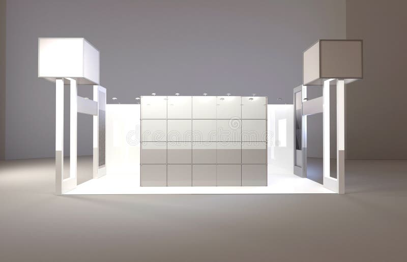 Blank Exhibition Stand. 3d Render Isolated on White Background, Empty ...