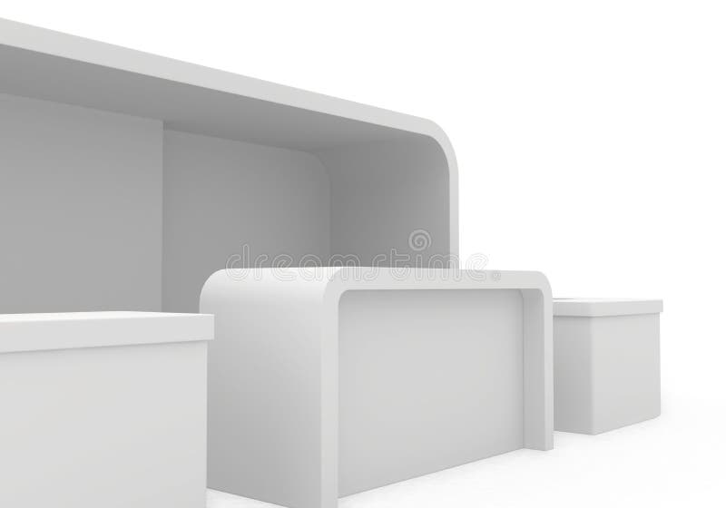 Blank Exhibition Stand. 3d Render on White Background Stock ...