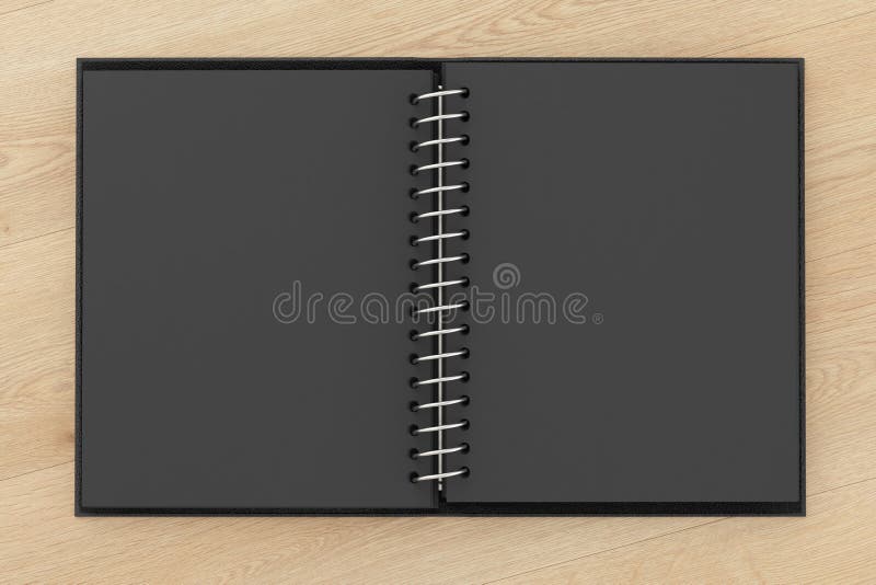 Blank Facing Pages of Notebook on a Spring with Leather Cover Stock ...