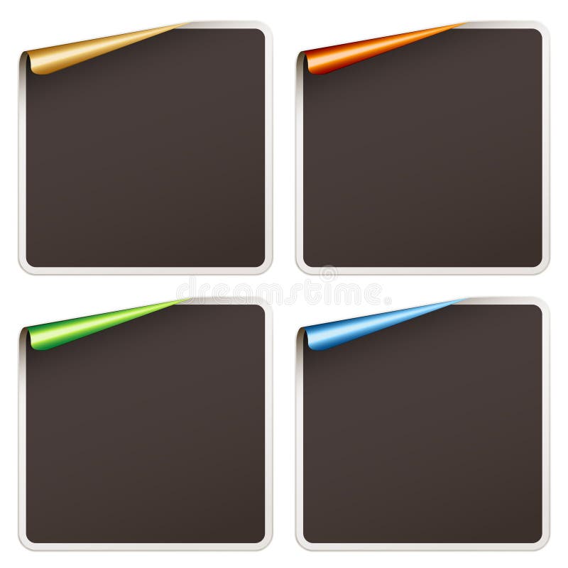 Set of blank stickers stock vector. Illustration of color - 24649391