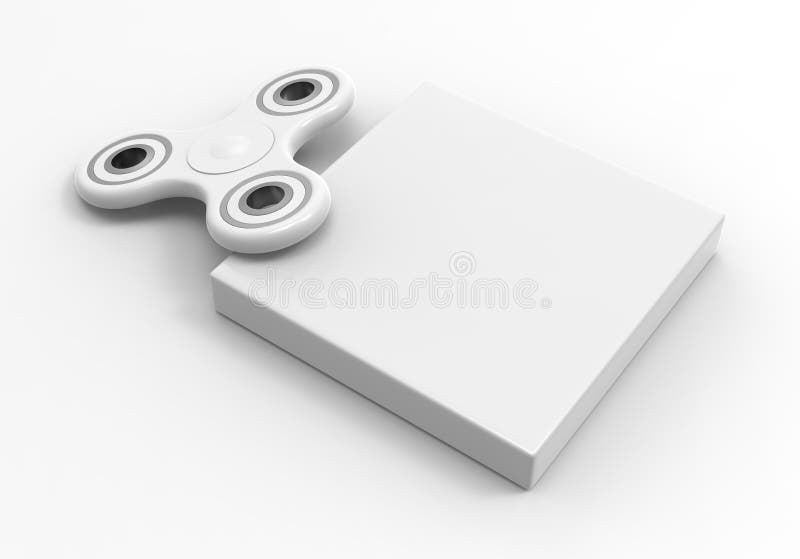 Blank Fidget Spinner with Packaging Box Ready for Your Print Design ...