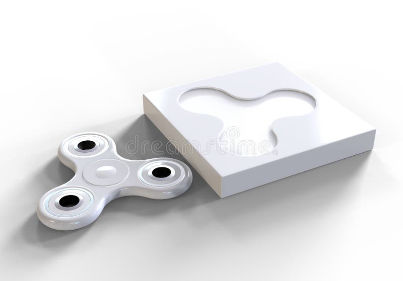 Blank Fidget Spinner with Packaging Box Ready for Your Print Design ...