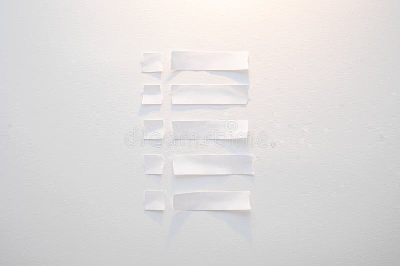 Blank Five White Paper Strips on White Background. Checklist, Plan ...