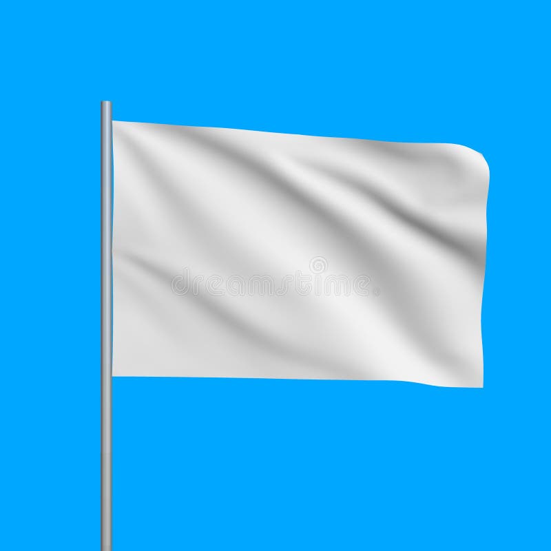 Blank Blue Waving Flag. Vector Illustration Stock Vector - Illustration ...