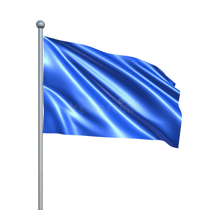 Blank Blue Waving Flag. Vector Illustration Stock Vector - Illustration ...