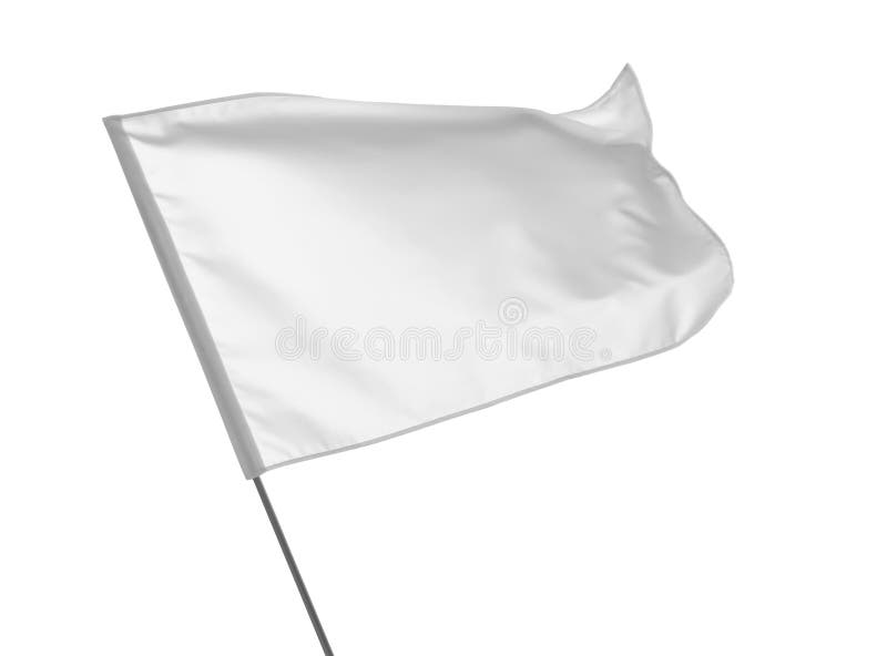 Blank Flag Isolated on White. Mockup for Design Stock Image - Image of ...