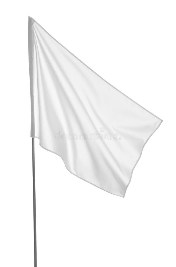 Blank Flag Isolated on White. Mockup for Design Stock Image - Image of ...