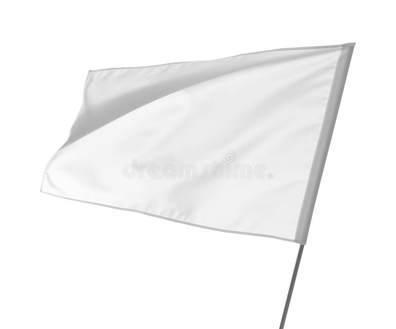Blank Flag Isolated on White. Mockup for Design Stock Photo - Image of ...