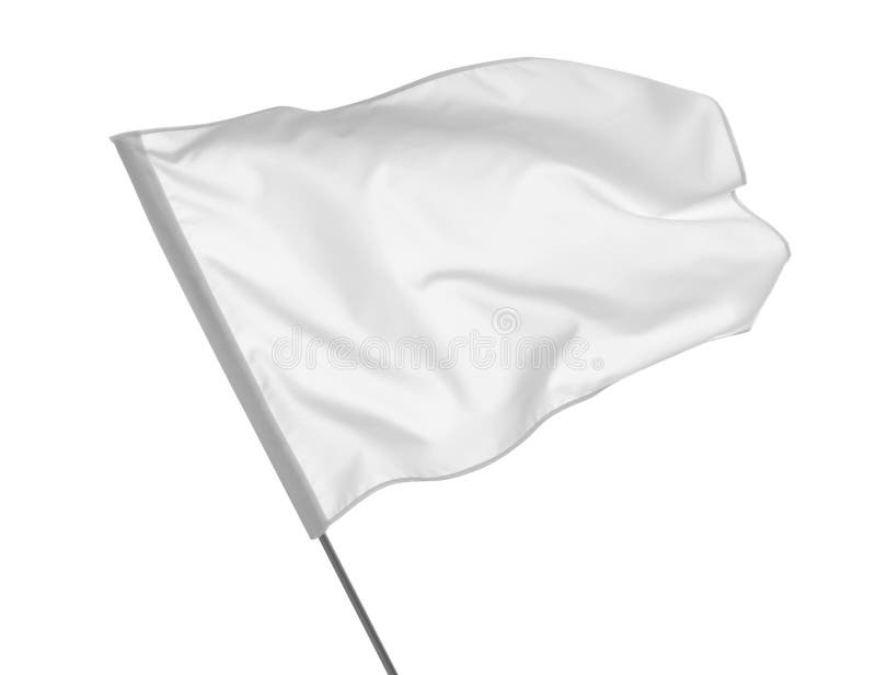 Blank Flag Isolated on White. Mockup for Design Stock Image - Image of ...