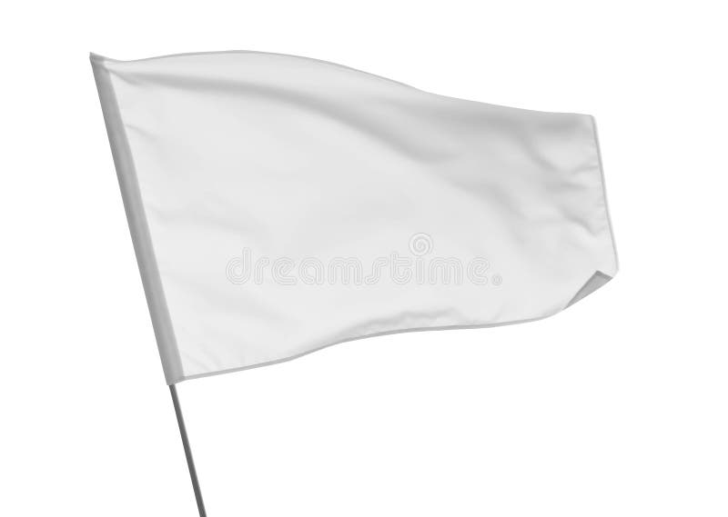 Blank Flag Isolated on White. Mockup for Design Stock Image - Image of ...
