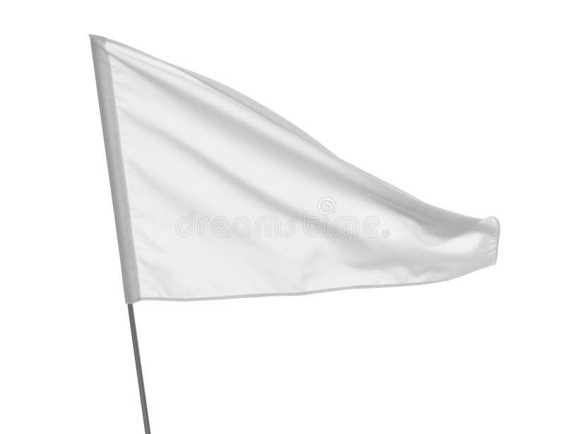 Blank Flag Isolated on White. Mockup for Design Stock Photo - Image of ...