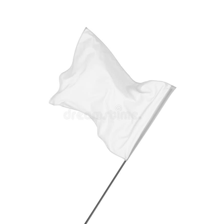 Blank Flag Isolated on White. Mockup for Design Stock Photo - Image of ...