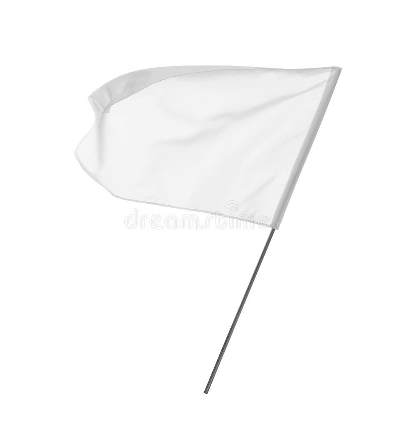 Blank Flag Isolated on White. Mockup for Design Stock Photo - Image of ...