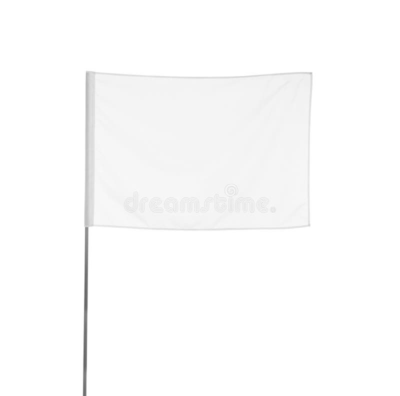Blank Flag Isolated on White. Mockup for Design Stock Photo - Image of ...
