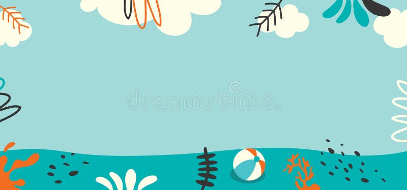 Blank Flat Summer Background Design Stock Illustration - Illustration ...