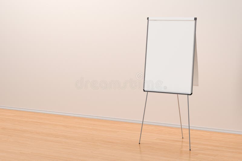 Blank flip chart standing stock illustration. Illustration of isolated ...