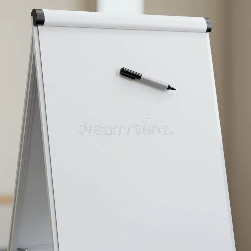 A Blank Flip Chart Stands on an Easel, Ready for Use. it Features a ...