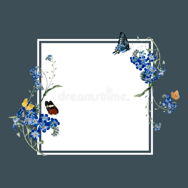 Blank Floral Frame Card Illustration Stock Vector - Illustration of ...
