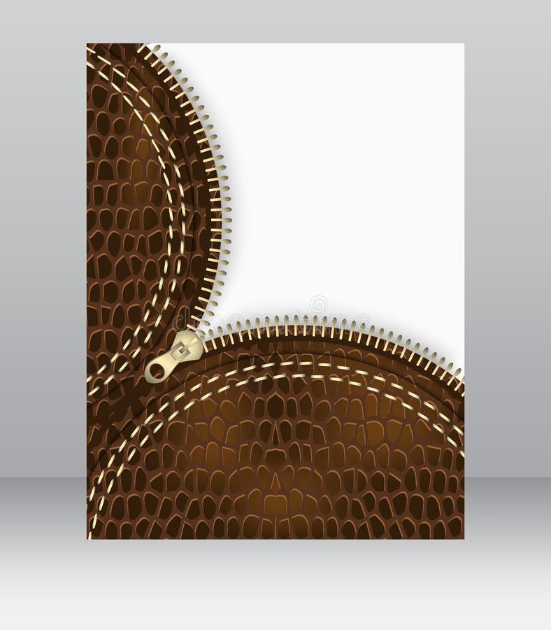 Blank Flyer with a Leather Texture and Zipper for Your Creative Design ...