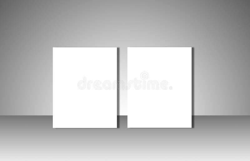 Empty White Posters on Gray Background Stock Illustration ...