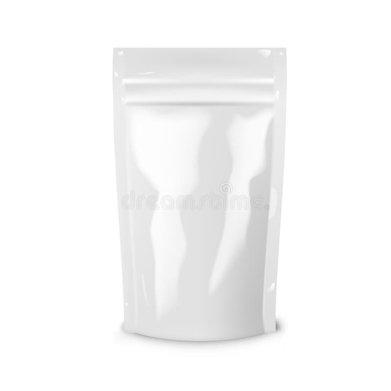 Blank Foil Food or Drink Bag Packaging with Zip Lock Stock Vector ...