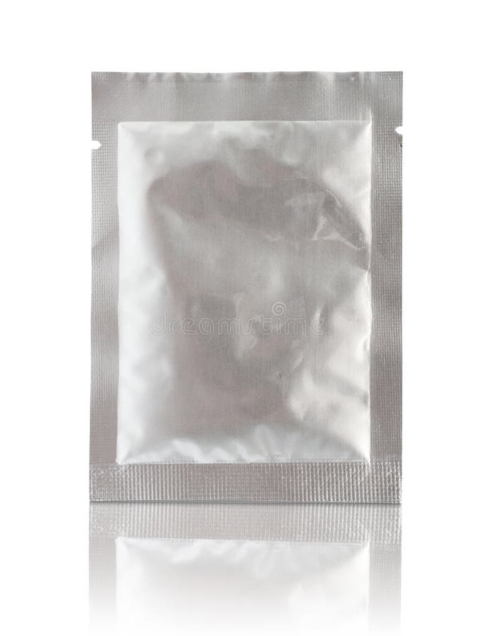 Blank Silver Metallic Packaging Foil Sachet Bag Isolated on White ...